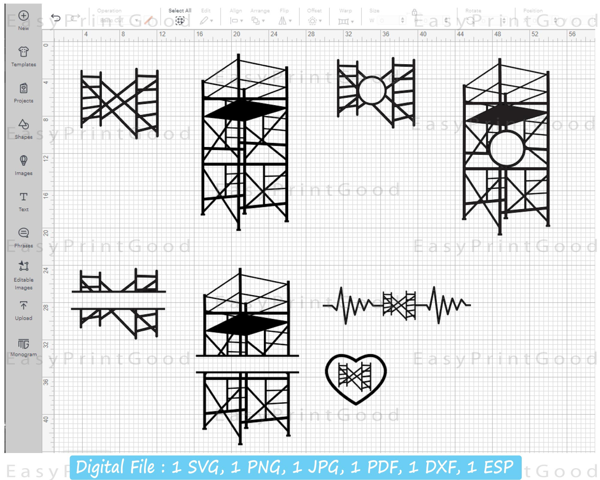 Scaffolding Bundle SVG: Builder Frame Clipart (digital Download) - Etsy