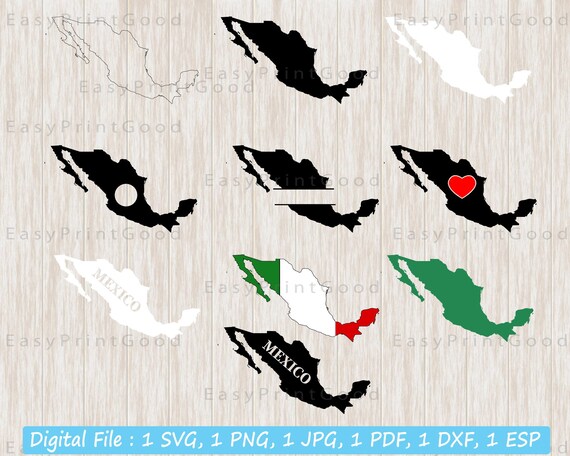 10 Maxico Svg Maxico State Outline Svg Maxico Map Clipart | Etsy