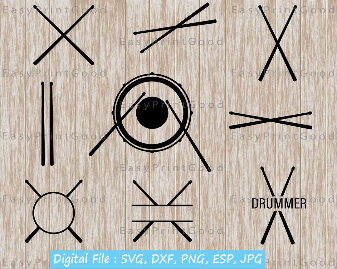 Drummer Svg Drum Sticks Svg Drum Sticks Clipart Drummer Monogram Svg ...