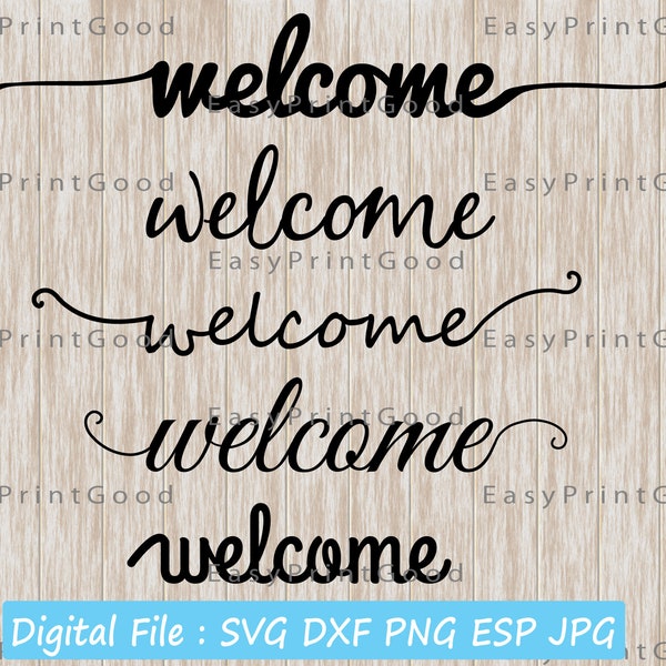 Welcome Silhouette - Etsy