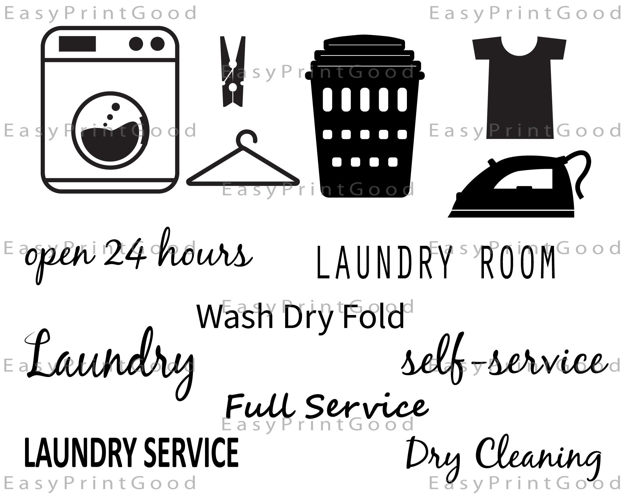 Laundry Room Svg Washing Machine Hanger Clothespin Laundry | Etsy