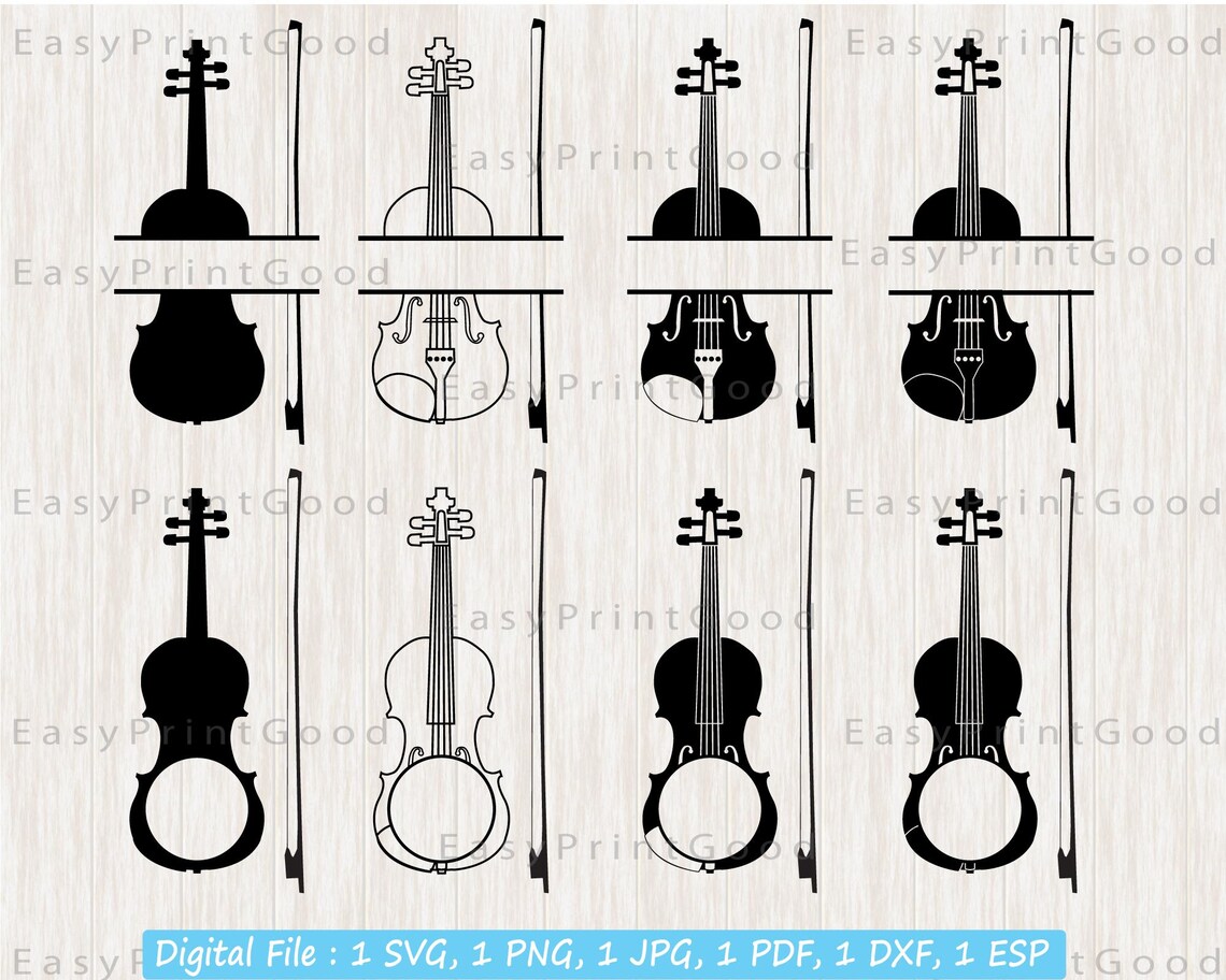 Violin Split Name Frame Svg Violin Svg Violin Clipart Music - Etsy Canada