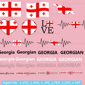 Georgia Flag Svg Bundle, Georgia Clipart, Georgia Flag Svg, Georgia ...