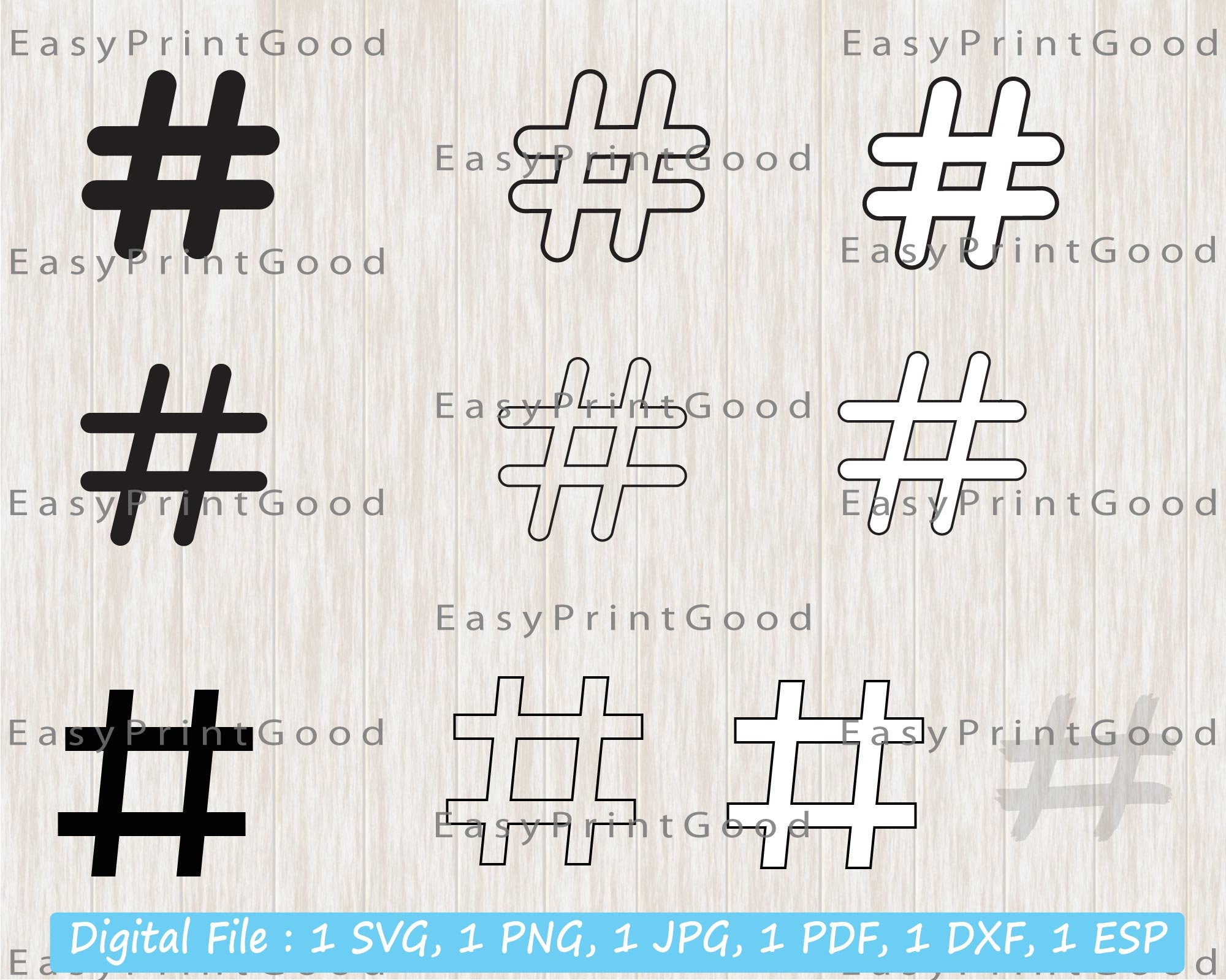 10 Hashtag Signs Svg Hashtag Svg Hashtag Sign Svg Hashtag | Etsy