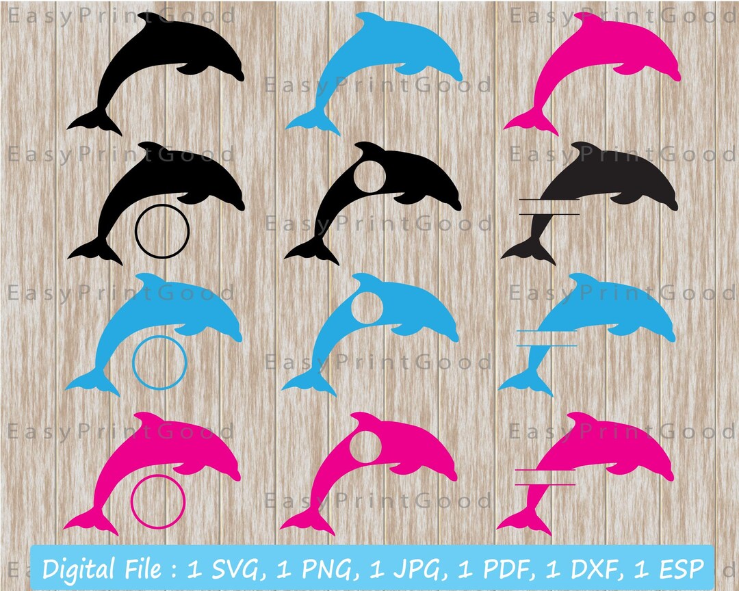 Dolphin SVG Bundle: Clipart, Monogram, Silhouette (digital Download) - Etsy