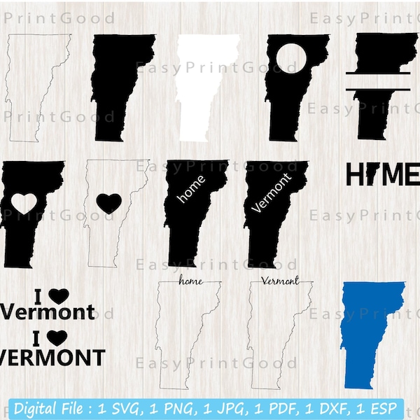 Vermont State Svg - Etsy