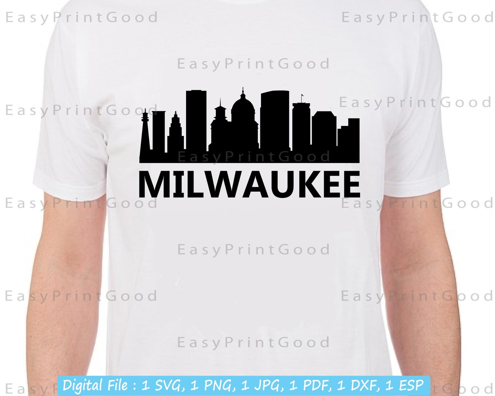 Milwaukee Skyline Svg Milwaukee Skyline Cityscape Silhouette - Etsy