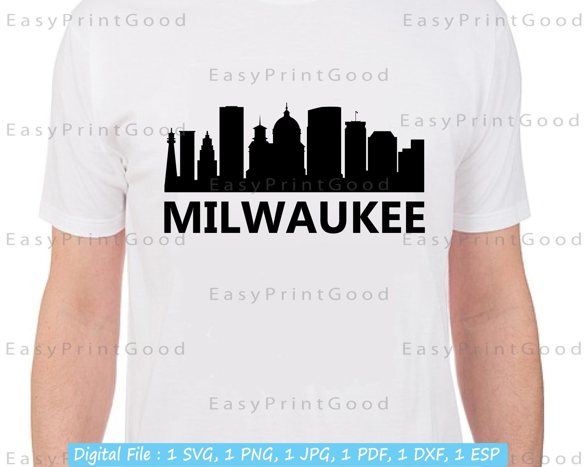 Milwaukee Skyline Svg Milwaukee Skyline Cityscape Silhouette - Etsy