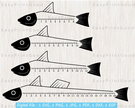 Fish Ruler Svg Fisherman's Ruler Fish Ruler Clipart - Etsy Finland