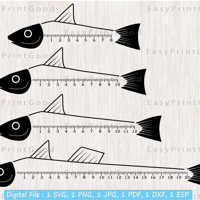 Fish Ruler Svg - Etsy