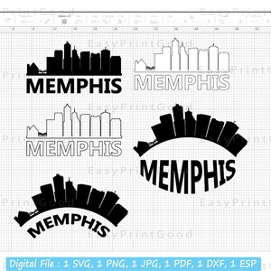 Memphis Svg, Memphis Svg Skyline, Memphis Skyline Cityscape Silhouette ...