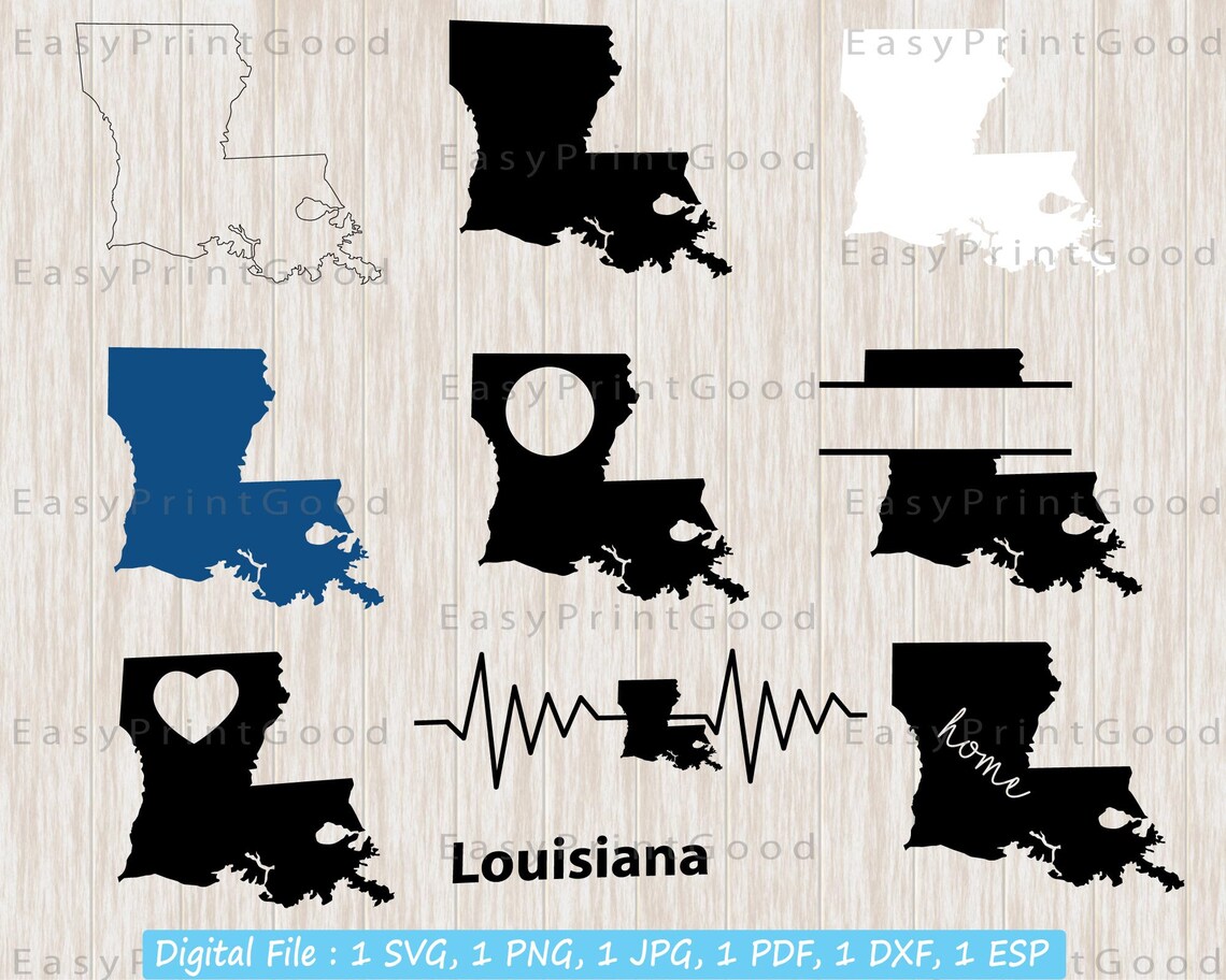 Louisiana State Svg Louisiana Clipart Louisiana Silhouette | Etsy