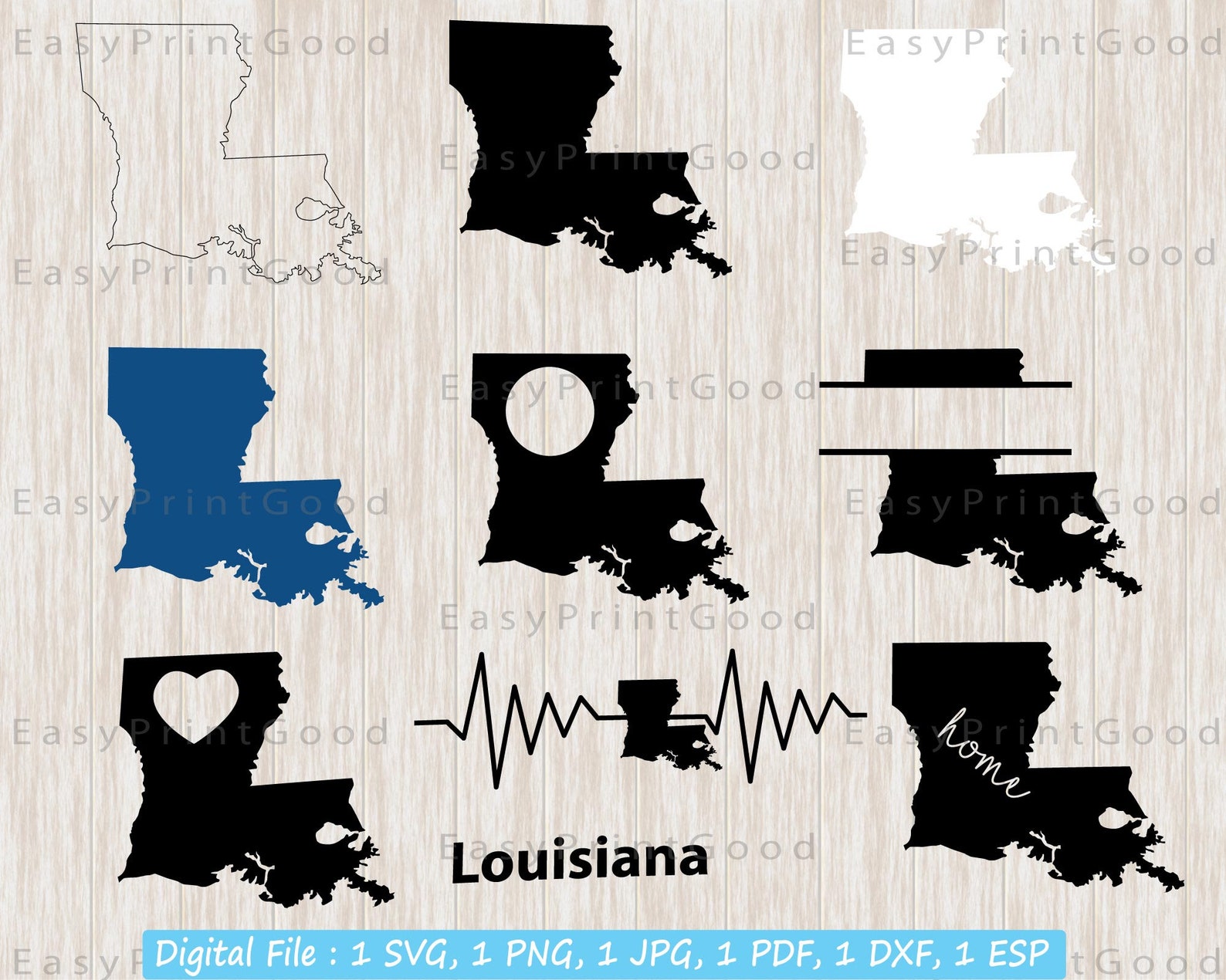 Louisiana State Svg Louisiana Clipart Louisiana Silhouette | Etsy