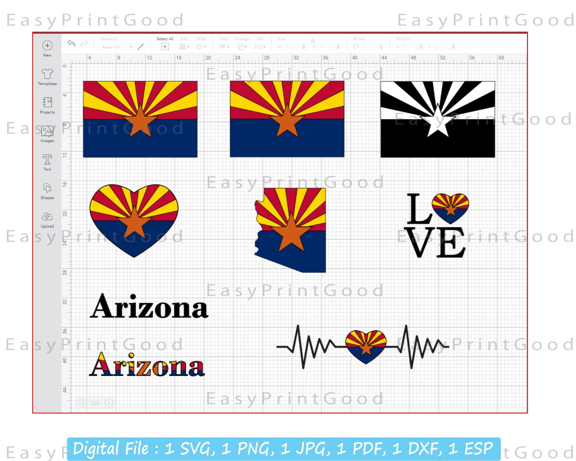 Arizona Flag Svg Arizona Flag Arizona State Svg Love - Etsy Ireland