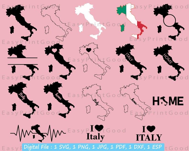 Italy State Svg Bundle Italy State Svg Italy State Clipart | Etsy
