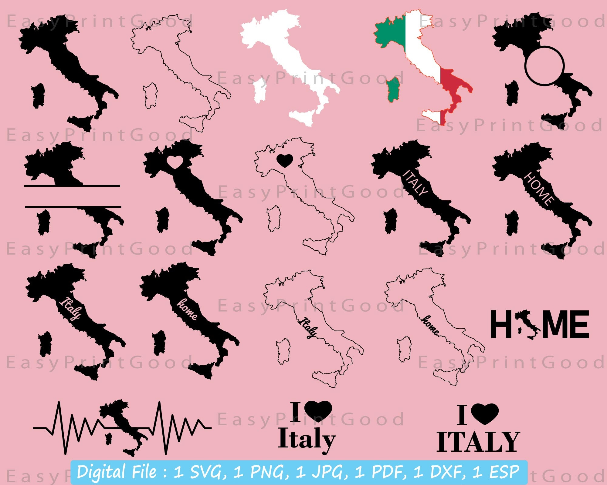 Italy State Svg Bundle Italy State Svg Italy State Clipart | Etsy