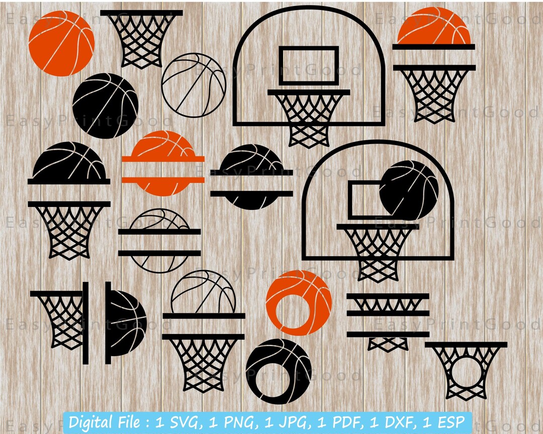 Basketball Bundle, Split Monogram Svg, Basketball Hoop Svg, Basketball ...