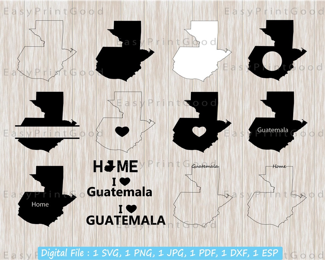 Guatemala Map Svg Bundle, Guatemala Clipart, Guatemala Country Map ...