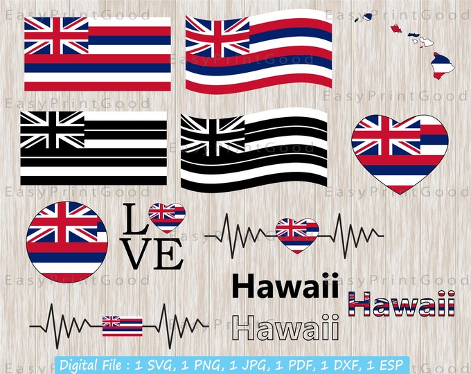 Hawaii Flag Svg Layered, Hawaiian Flag Svg, Hawaiian Flag Cricut ...