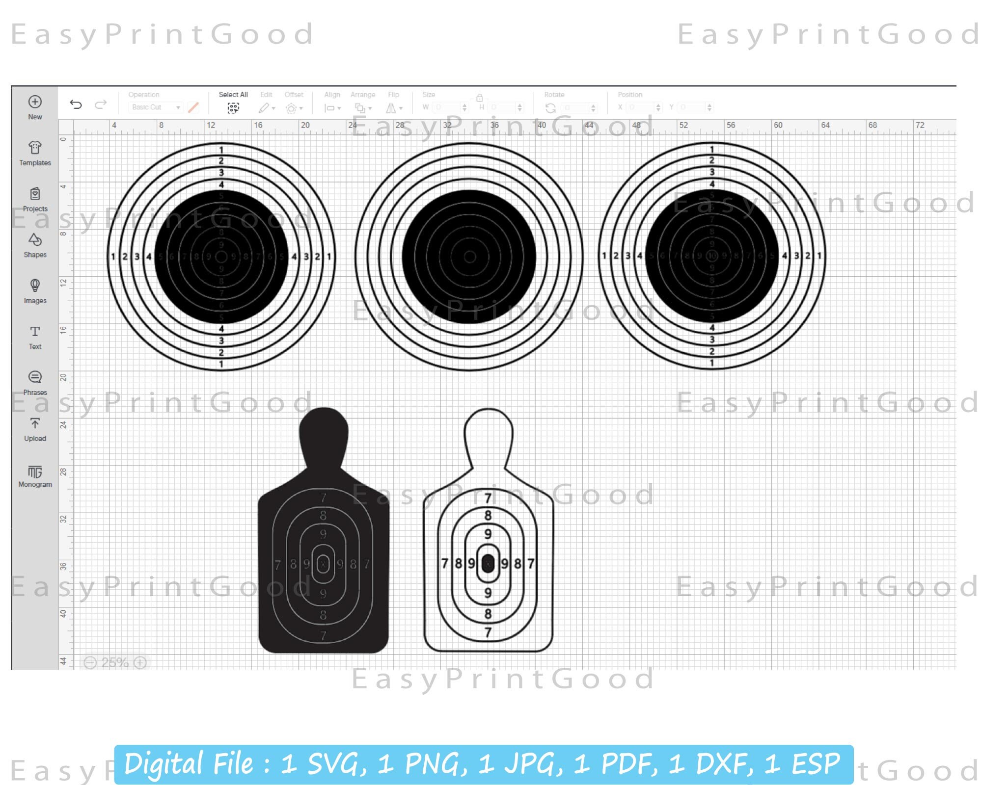 Shooting Target Svg Gun Target Clipart Firing Range Target - Etsy