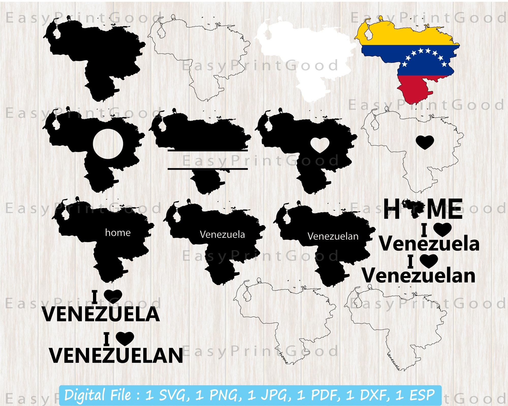 Venezuela Svg Bundle Venezuela Clipart Venezuela Map Svg - Etsy