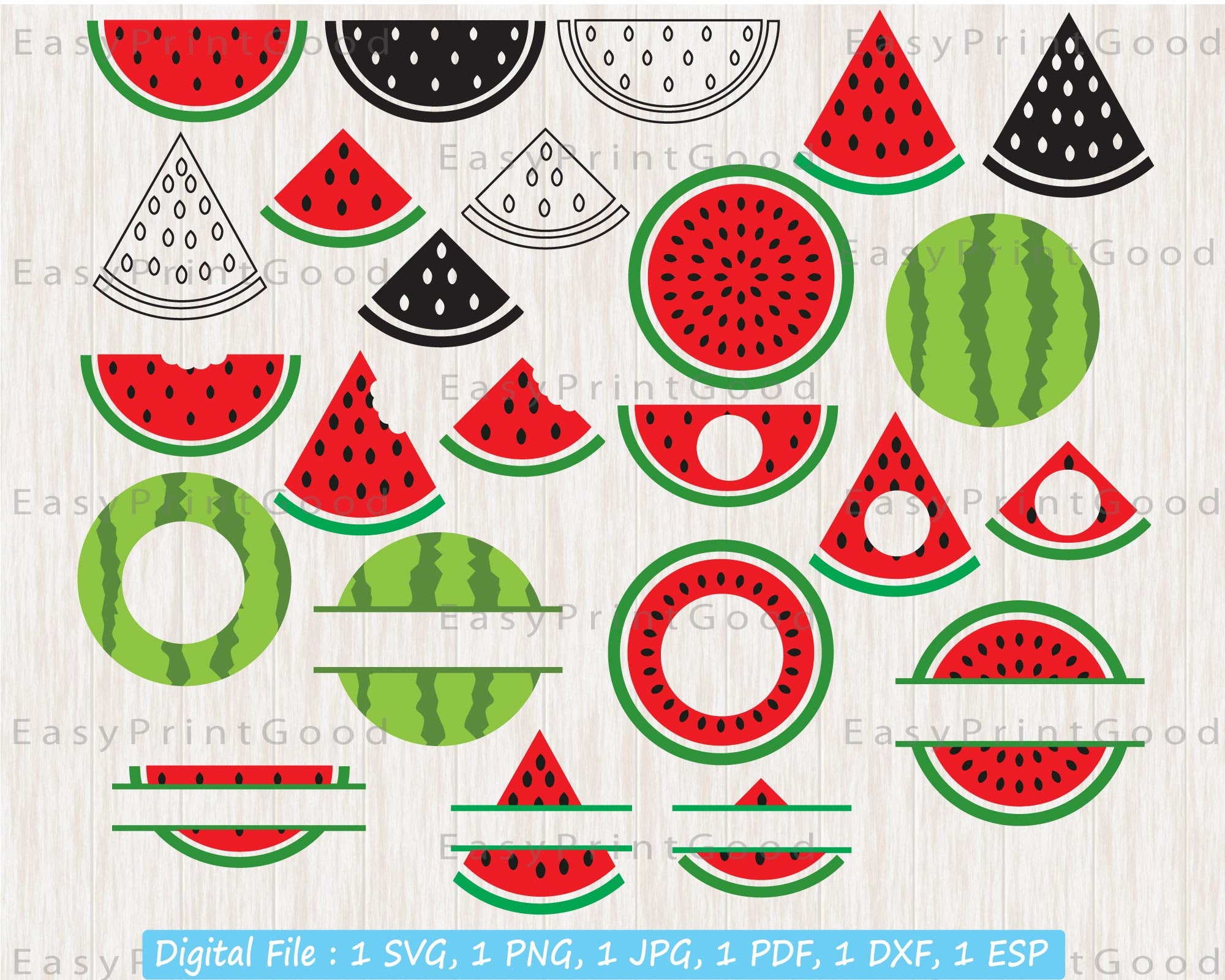 Watermelon Svg Bundle Watermelon Svg Watermelon Clipart - Etsy