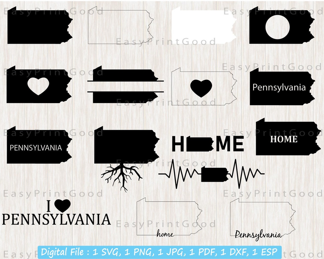 Pennsylvania State Svg Bundle Pennsylvania State Clipart | Etsy