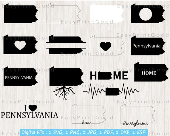 Pennsylvania State Svg Bundle Pennsylvania State Clipart - Etsy