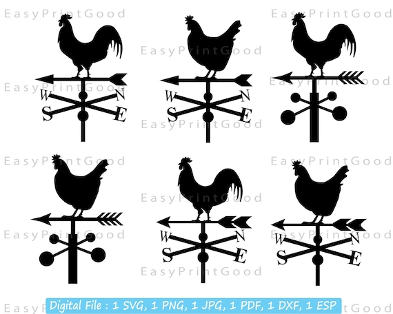 Rooster Weathervane Silhouette