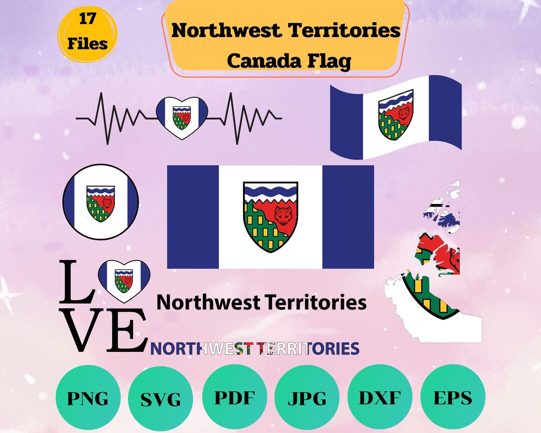 Northwest Territories Flag Bundle Svg, Love, Waving, Clipart, Northwest ...