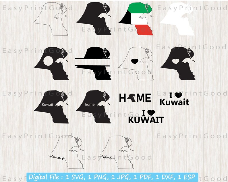 Kuwait Svg Bundle Kuwaiti Clipart Kuwait Map Svg Kuwait | Etsy
