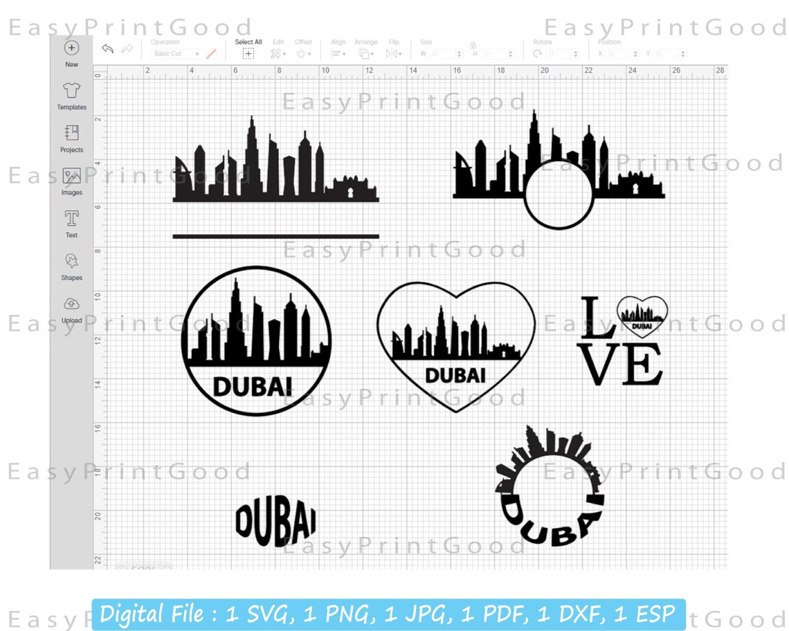 Dubai Frame Svg Dubai Svg United Arab Emirates Cityscape - Etsy