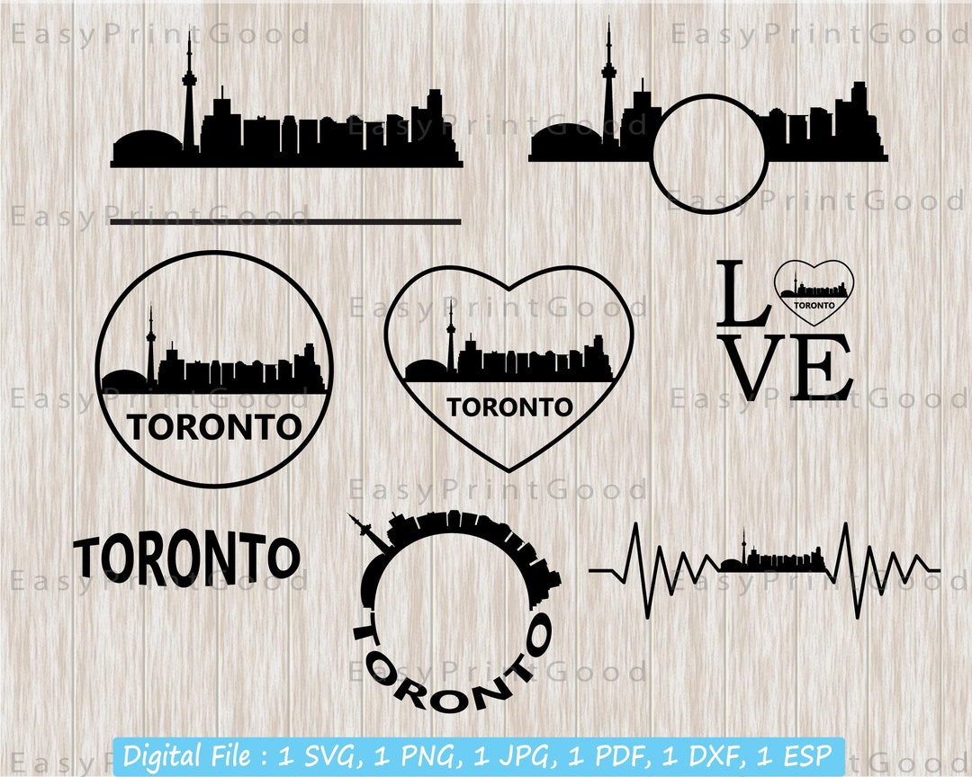 Toronto Skyline SVG Bundle: Cityscape Silhouette Cut Files (digital ...