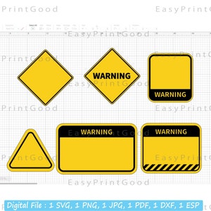 Yellow Road Warning Sign Svg, Caution Svg, Yellow Sign Silhouette ...
