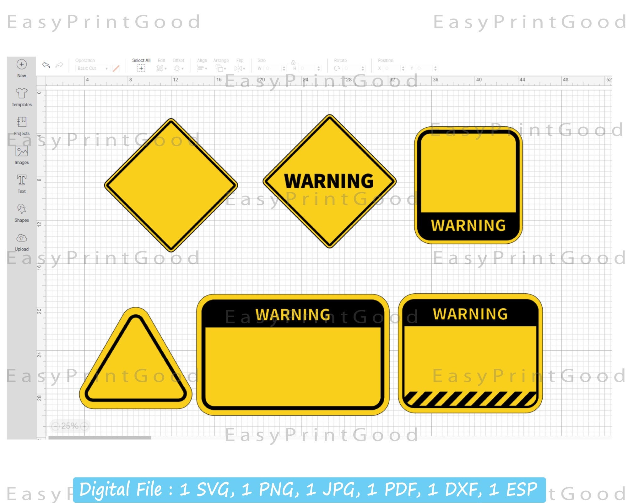 Yellow Road Warning Sign Svg Caution Svg Yellow Sign - Etsy