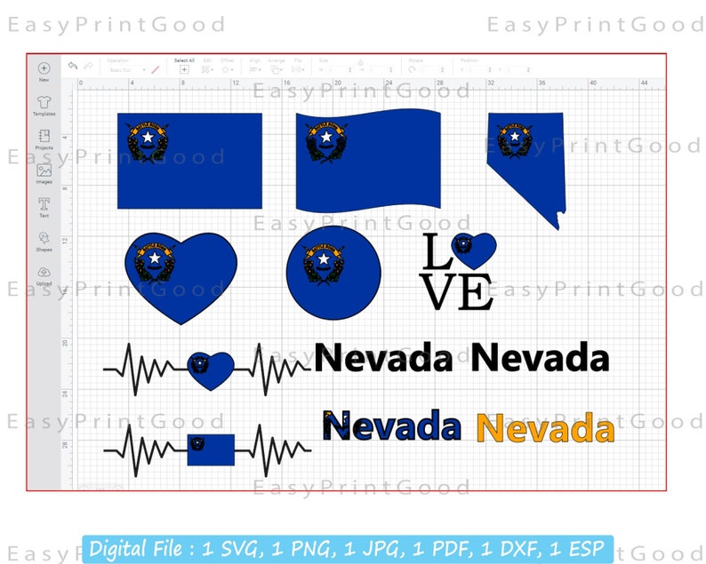 Nevada Flag Bundle Svg Nevada State Svg Love Nevada Svg | Etsy