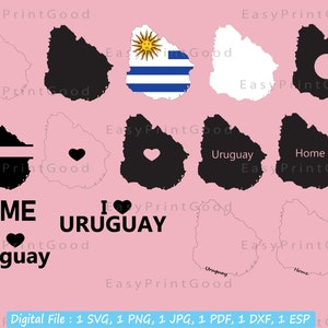 Uruguay Map Svg Bundle,uruguay Country, Clipart, Uruguay Country Nation ...