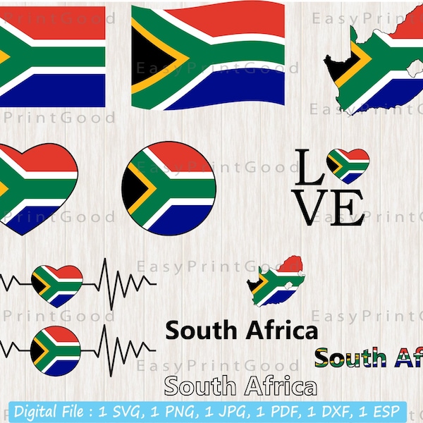 File Flag Map of South Africa - Etsy UK