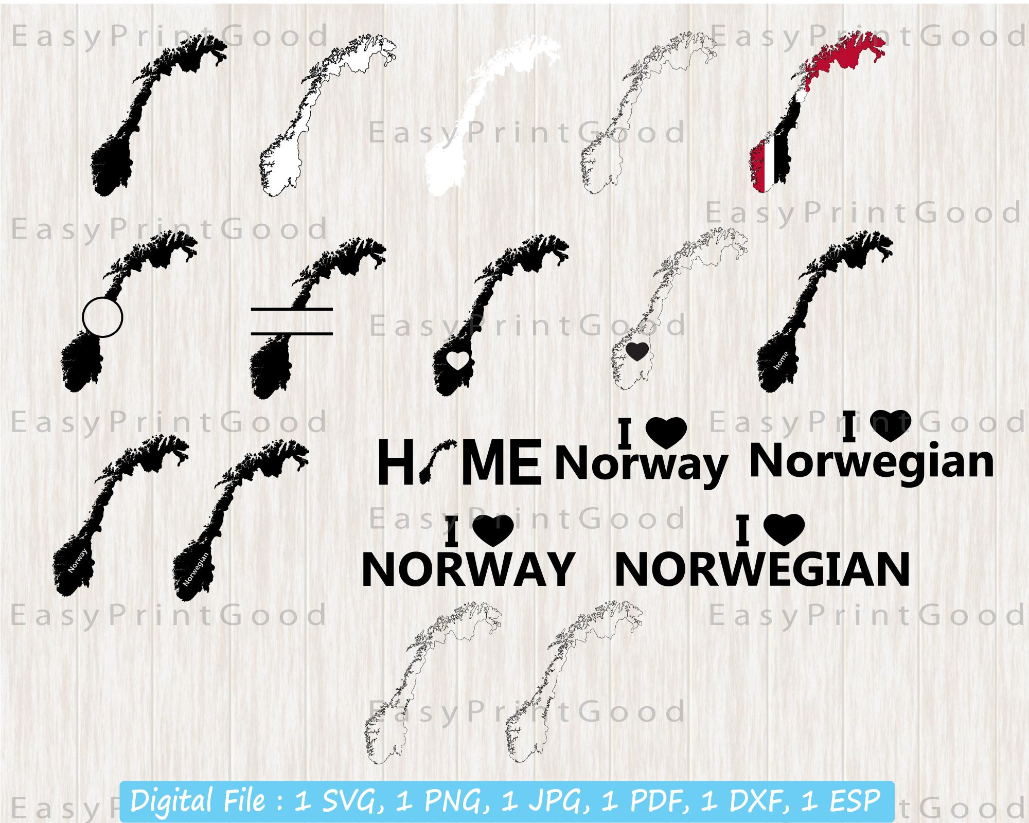 Norway Svg Bundle Norway Svg Norwegian Clipart Norway - Etsy