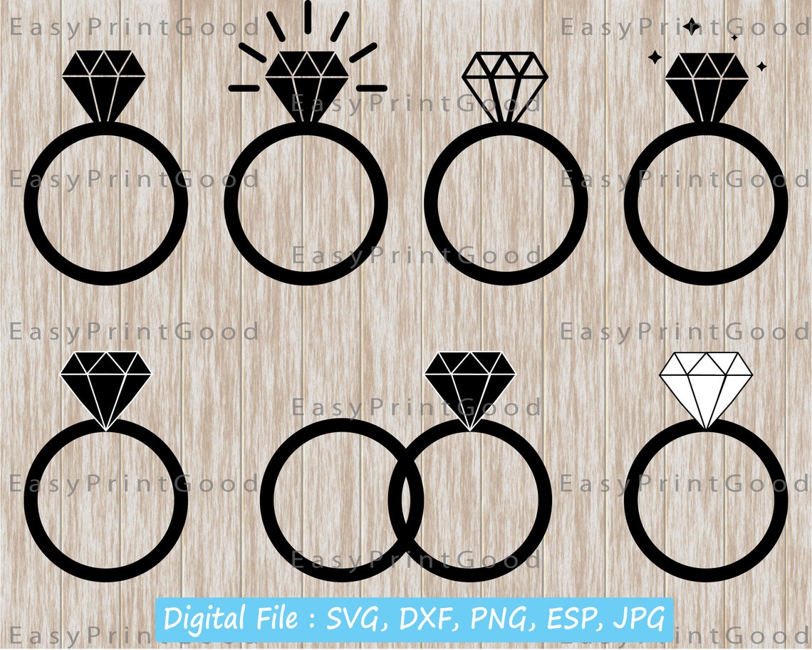 Diamond Ring Svg Wedding Ring Svg Diamond Ring Clipart Diamond | Etsy