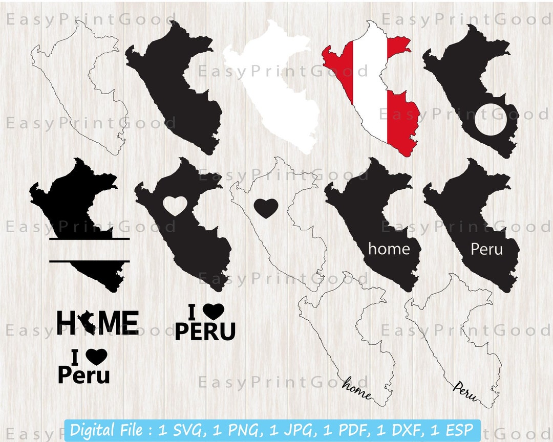 Peru Svg Bundle, Peru Map Outline, Peru Map, Love, Home, Clipart ...