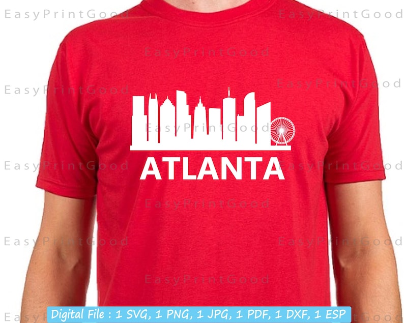 Atlanta Svg Georgia Skyline Cityscape Silhouette City Shirt - Etsy
