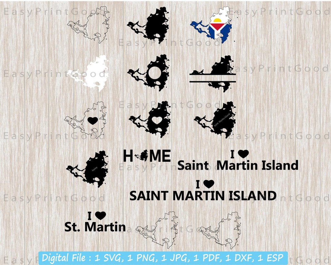 Saint Martin Island Svg Bundle, St. Martin Map Svg, Saint Martin Island ...