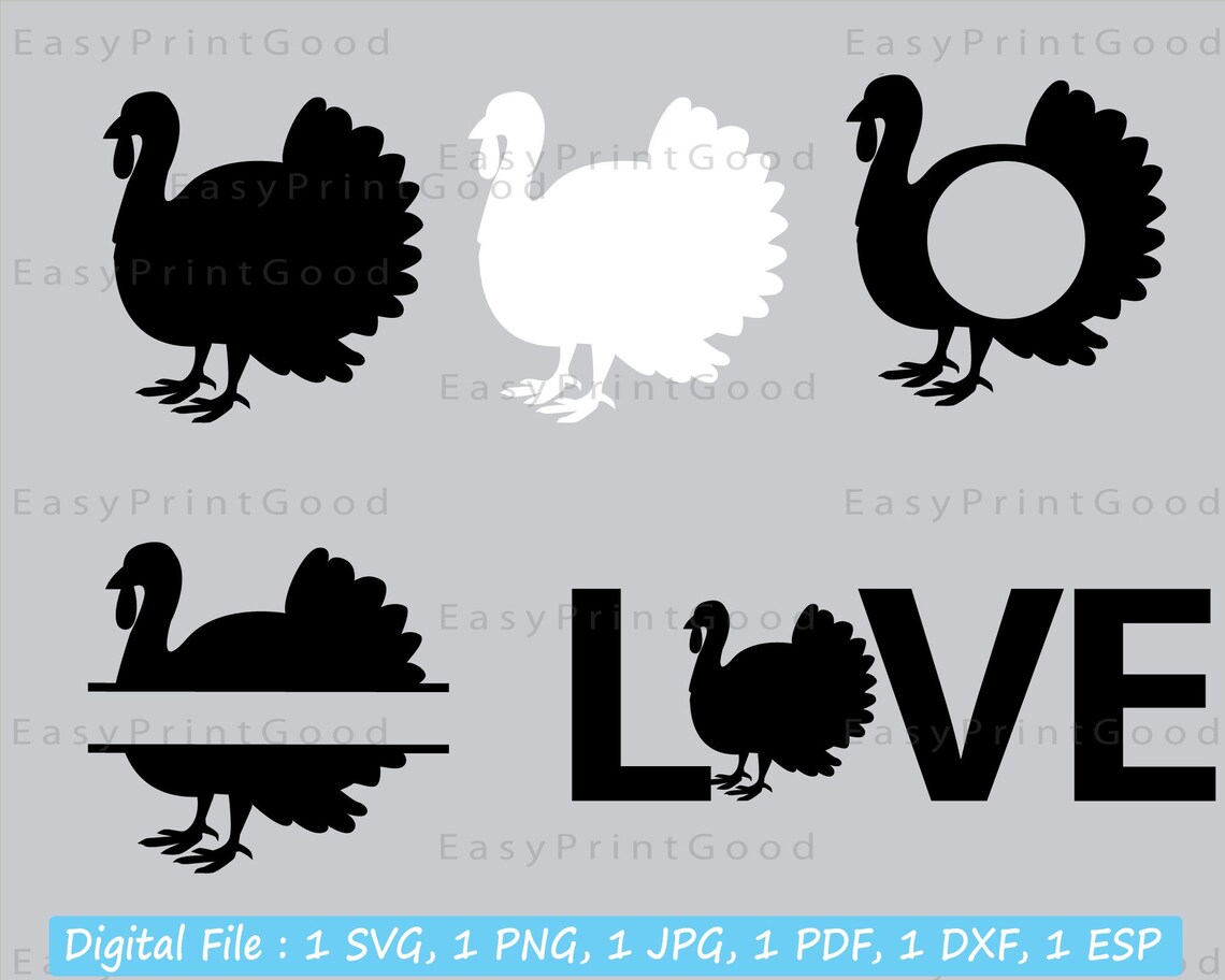 Turkey Svg Thanksgiving Turkey Svg Turkey Clipart | Etsy