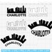 Charlotte Skyline Svg Bundle, Clipart, Charlotte Skyline Silhouette ...