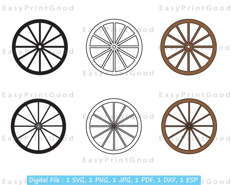 Wagon Wheel Svg Old Wooden Wheel Svg Western Clip Art - Etsy