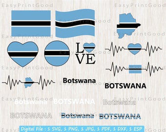 Botswana Map Svg - Etsy