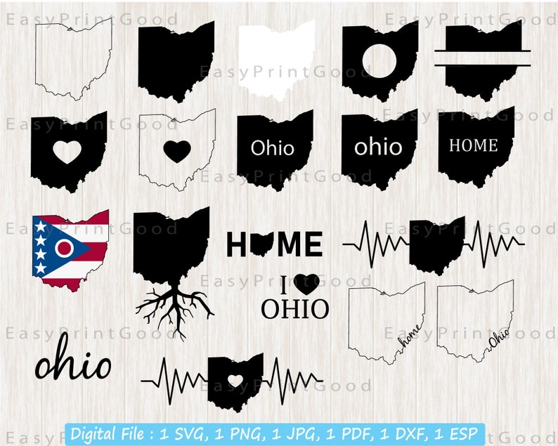 Ohio Svg Bundle 19 Ohio State Svg Ohio Clipart Ohio Svg | Etsy