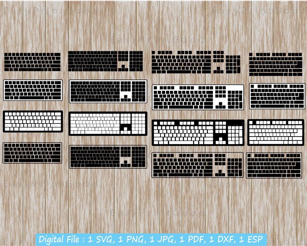 Computer Keyboard Svg Bundle, Push My Buttons QWERTY Keyboard, Keyboard ...