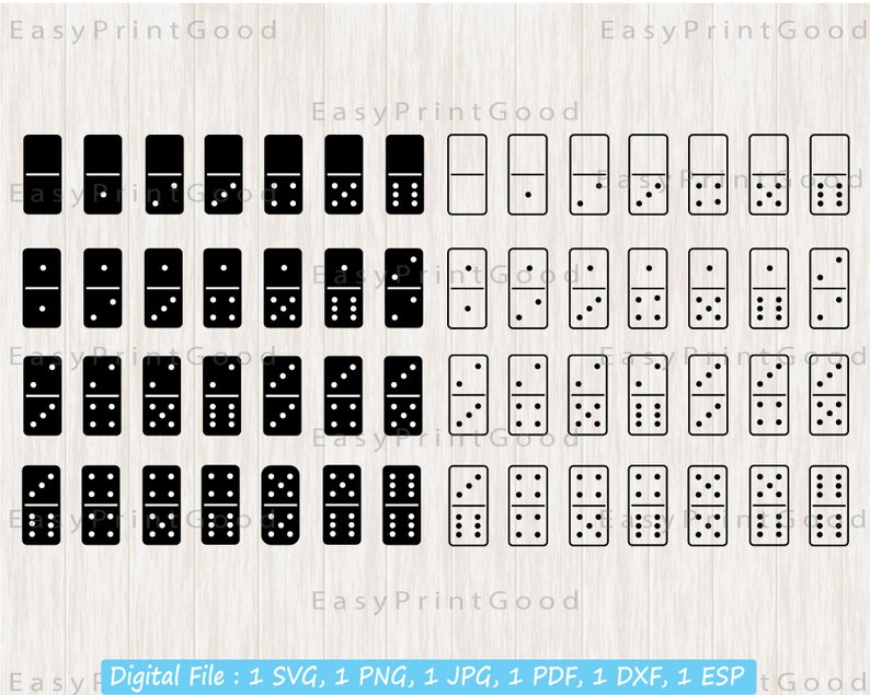 Dominoes Svg Domino Svg Domino Game Clipart Domino Set Svg - Etsy